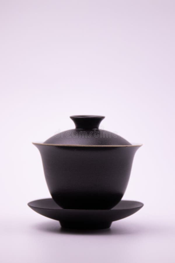 Black Chinese Tea Cup on White Background Stock Photo - Image of black ...