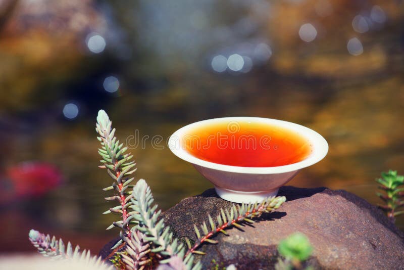 Black Chinese Tea Run River Stock Image - Image of nature, beverage ...