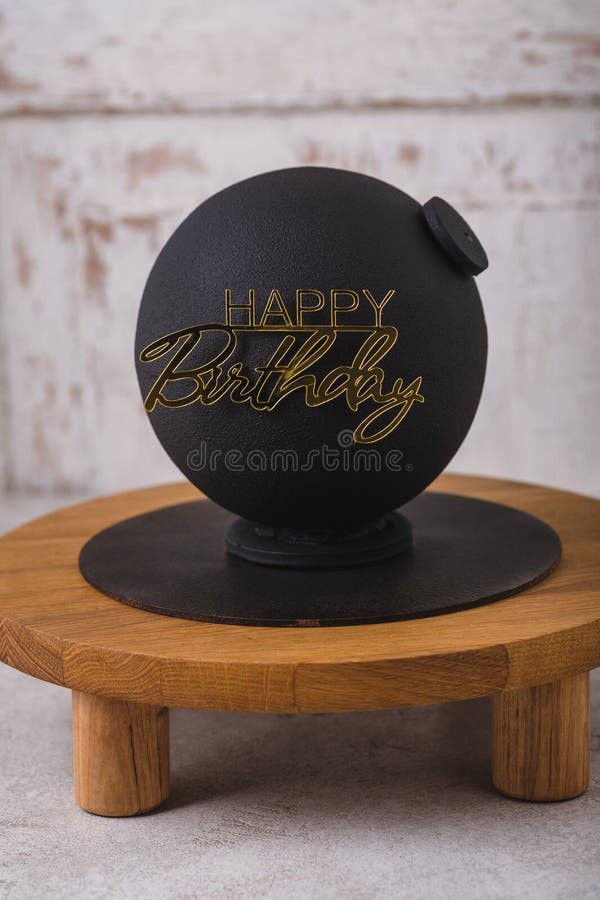 Black Chocolate Bomb Cake for Men. Stock Photo - Image of dessert ...