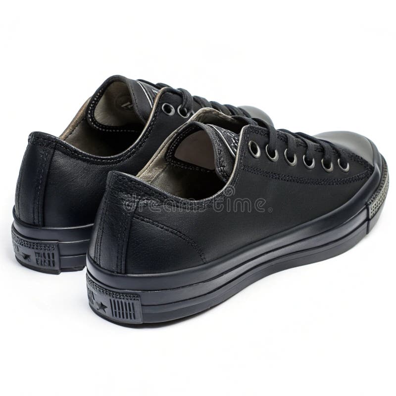 Black Chuck Shoes on White Background Stock Illustration - Illustration ...