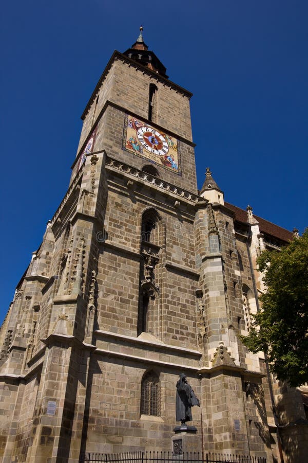 Johannes Honterus Statue, Black Church, Brasov Stock Photo - Image of ...