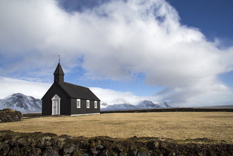 Black Church of Budir stock photo. Image of peninsula - 53198044