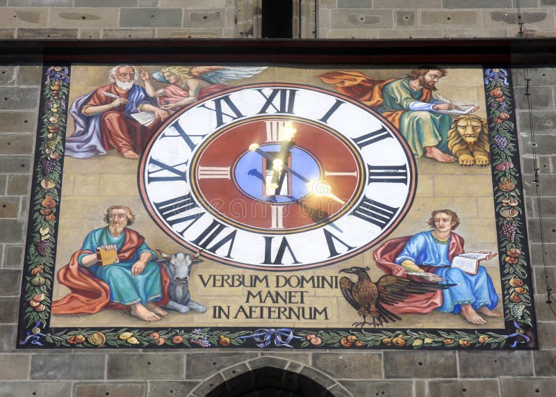 Church clock stock image. Image of brickwork, clock, religion - 22648557