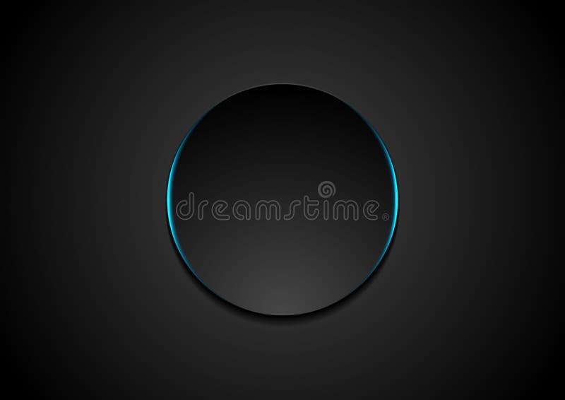 Black Circle Abstract Tech Background Stock Vector - Illustration of ...