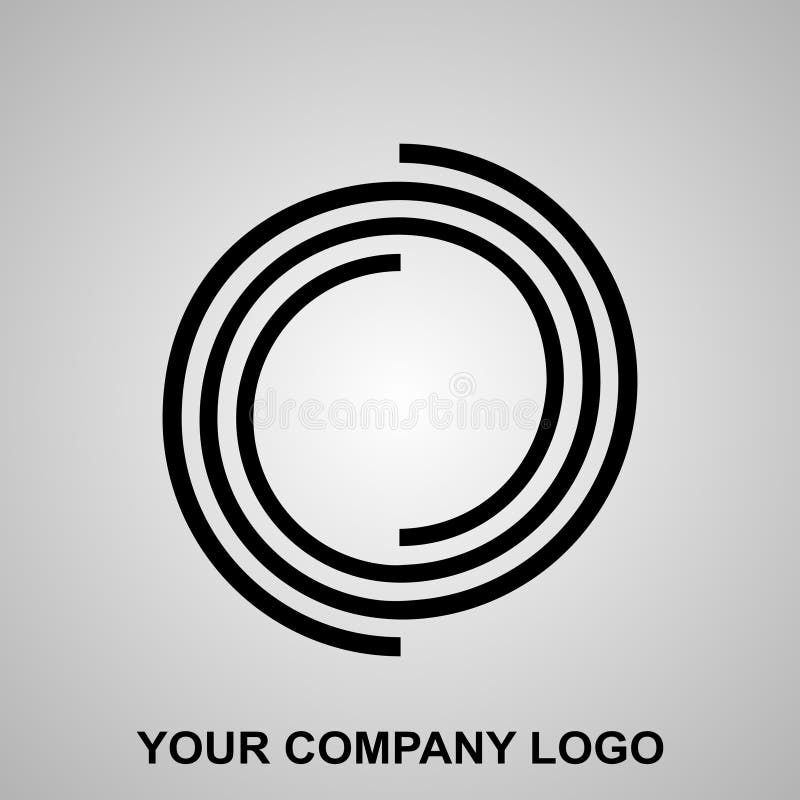 Black Circle Logo with 3d Look. Stock Vector - Illustration of ...