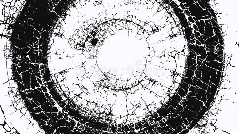 Black Circle Made of Cracks on a White Background. Stock Illustration ...
