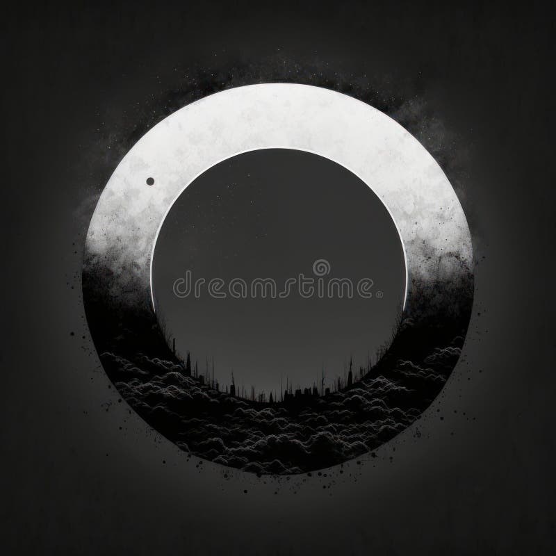 Black Circle with Negative Space Stock Illustration - Illustration of ...