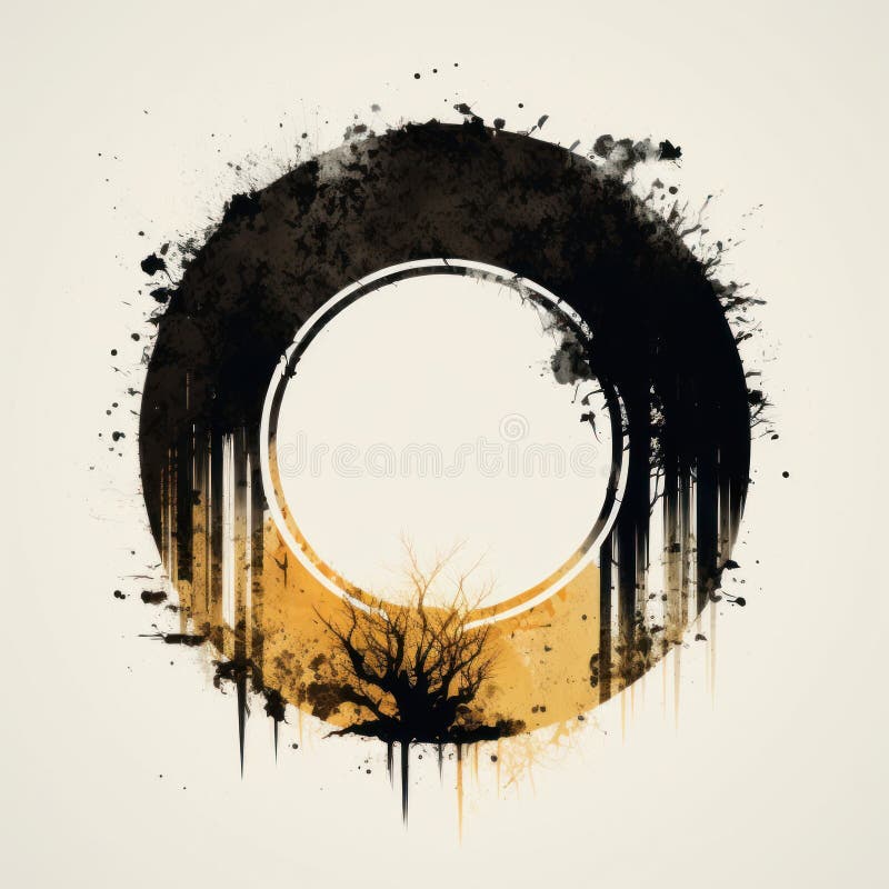 Black Circle with Negative Space Stock Illustration - Illustration of ...