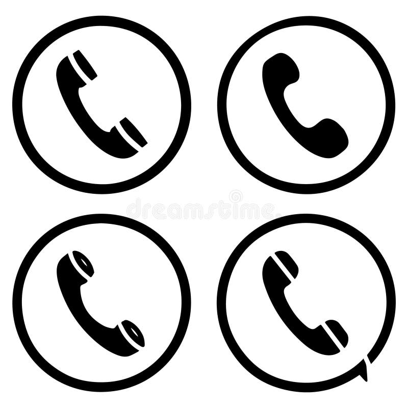 Black Circle Rotary Phone Icon Vector Design Stock Vector ...