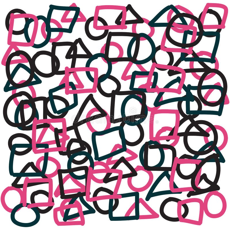 Black Circle Triangle Square Symbol with White Background Stock Vector ...