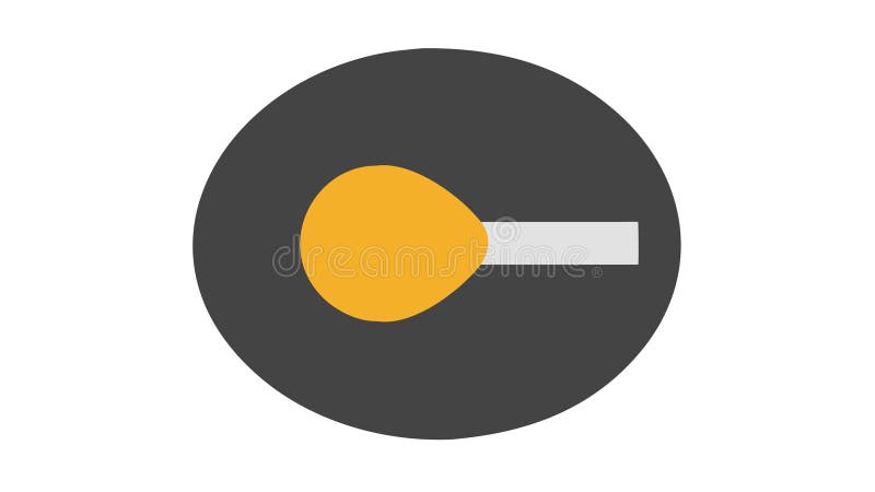 Black Circle with Yellow Scoop, Represents Food or Sampling Tools ...