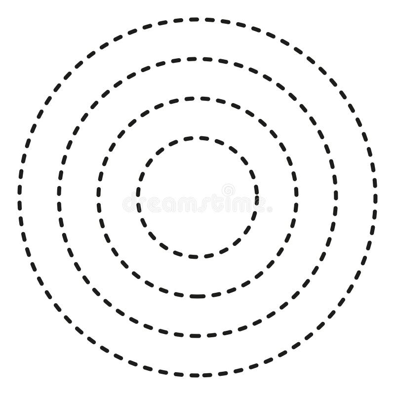 Black Circles Dotted Lines on White Background. Vector Illustration ...