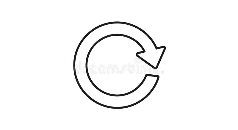 Black Circular Arrow Design on a White Background. the Arrow Forms a ...