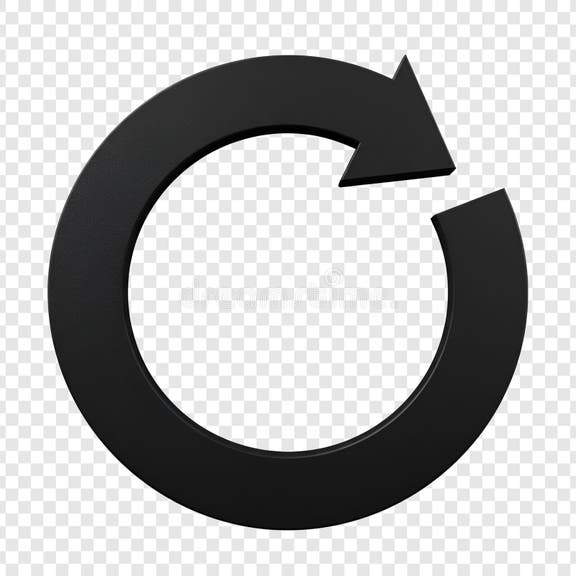 Black Circular Arrow - Rotate or Refresh on Transparent Background ...