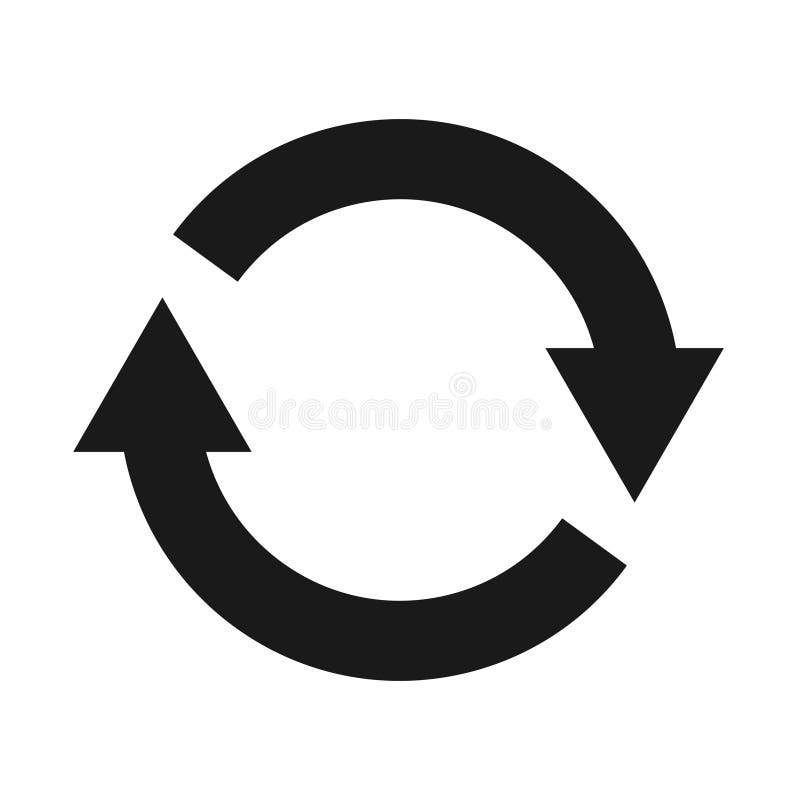 Black Circular Arrows Refresh Symbol Stock Illustration - Illustration ...
