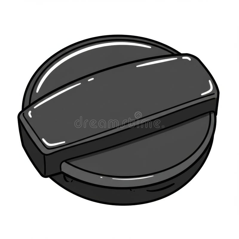 Black Circular Cap with Rectangular Top Stock Illustration ...