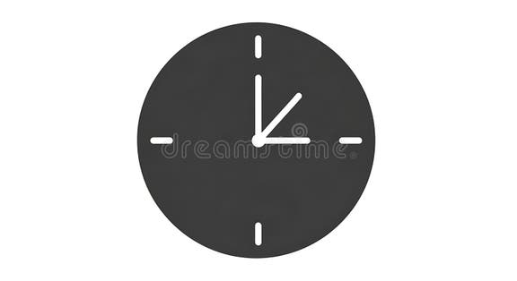 Black Circular Clock Face on a Plain White Background. Simple Design ...