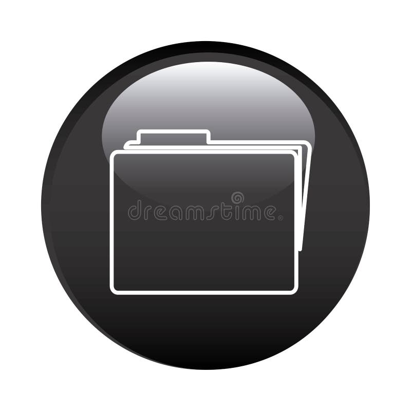 Black Circular Frame with Folder Icon Stock Illustration - Illustration ...