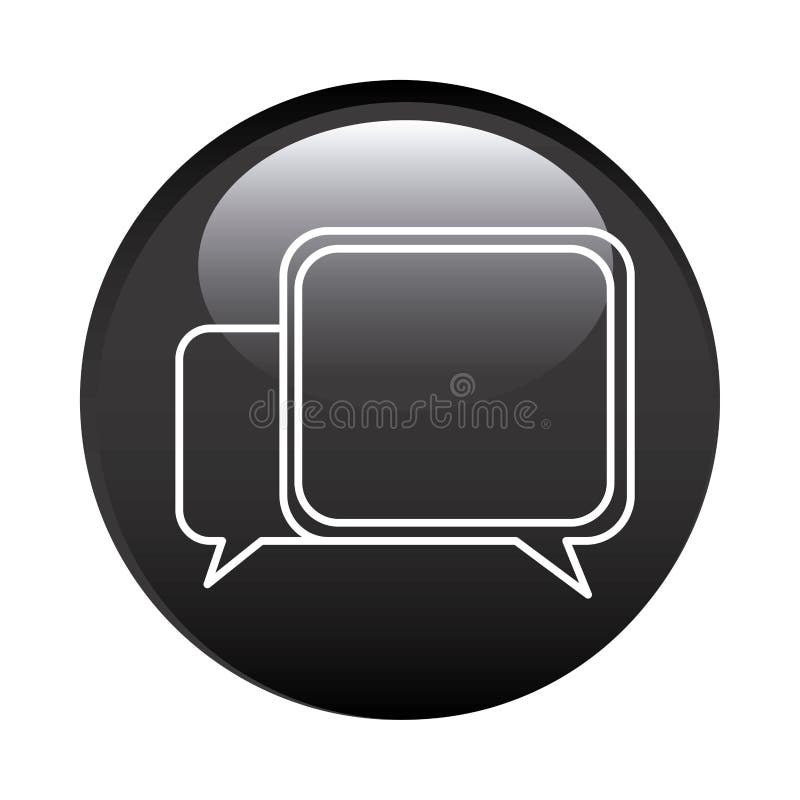 Black Circular Frame with Speech Icon Stock Illustration - Illustration ...