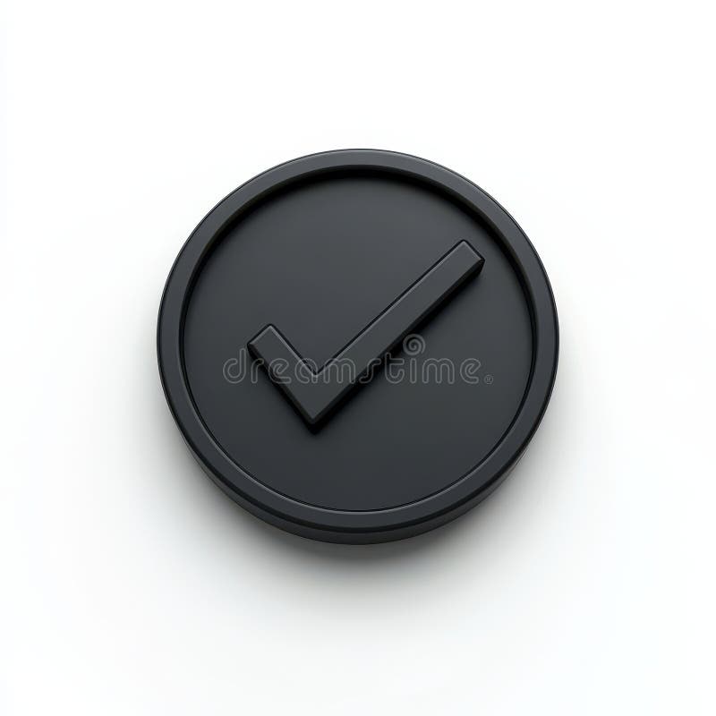 A Black Circular Icon Featuring a Checkmark, Symbolizing Approval or ...