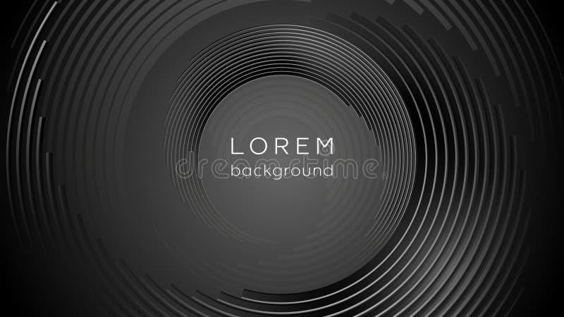 Black Circular Modern Illustration. Abstract Backdrop for Your Text ...