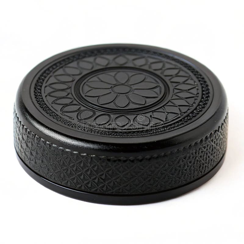 Black Circular Object with Embossed Texture Stock Illustration ...