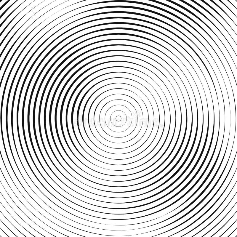 Black Circular Pattern on White Background. Concentric Circles Stock ...