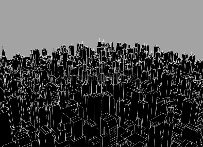 Black city stock vector. Illustration of city, urban - 53007025