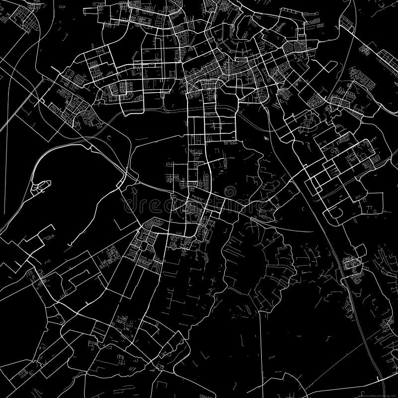 Black City Map of Amstelveen Netherlands. Stock Illustration ...
