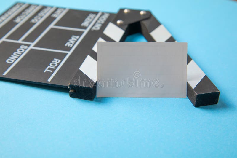 Black Clapper Board with a Empty Card Stock Photo - Image of empty ...