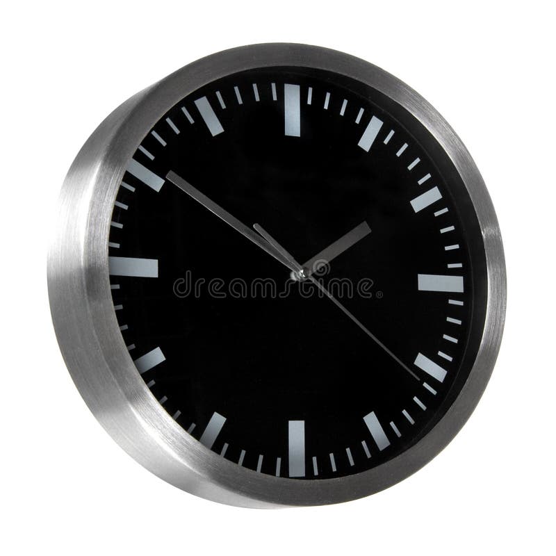 Black classic office clock stock photo. Image of concept - 23463334