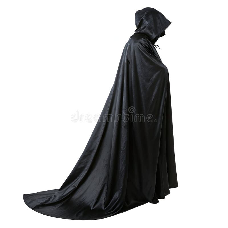 Black Cloak without People Ghost Dress Isolated on White Background ...