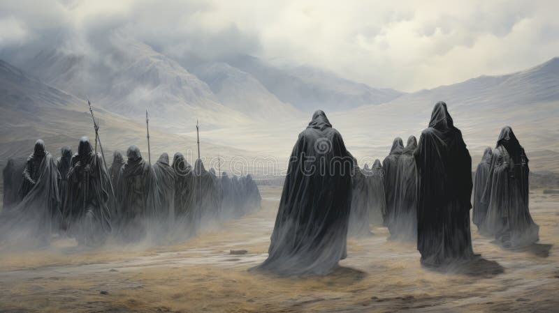 Black Cloaked Individuals in an Ethereal Landscape: a Wizardcore ...
