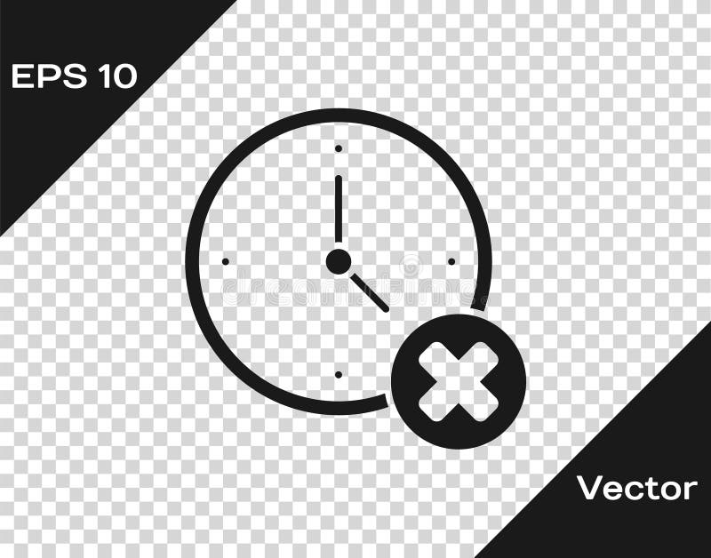 Black Clock on Transparent Background. Clock Icon Vector Stock ...