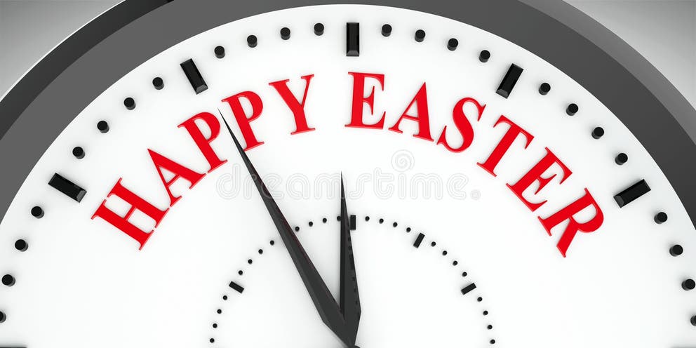 Clock dial Happy Easter stock image. Image of easter - 138602011