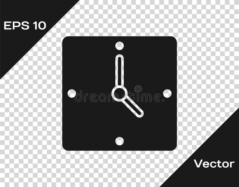 Black Clock Icon Isolated on Transparent Background. Time Symbol Stock ...