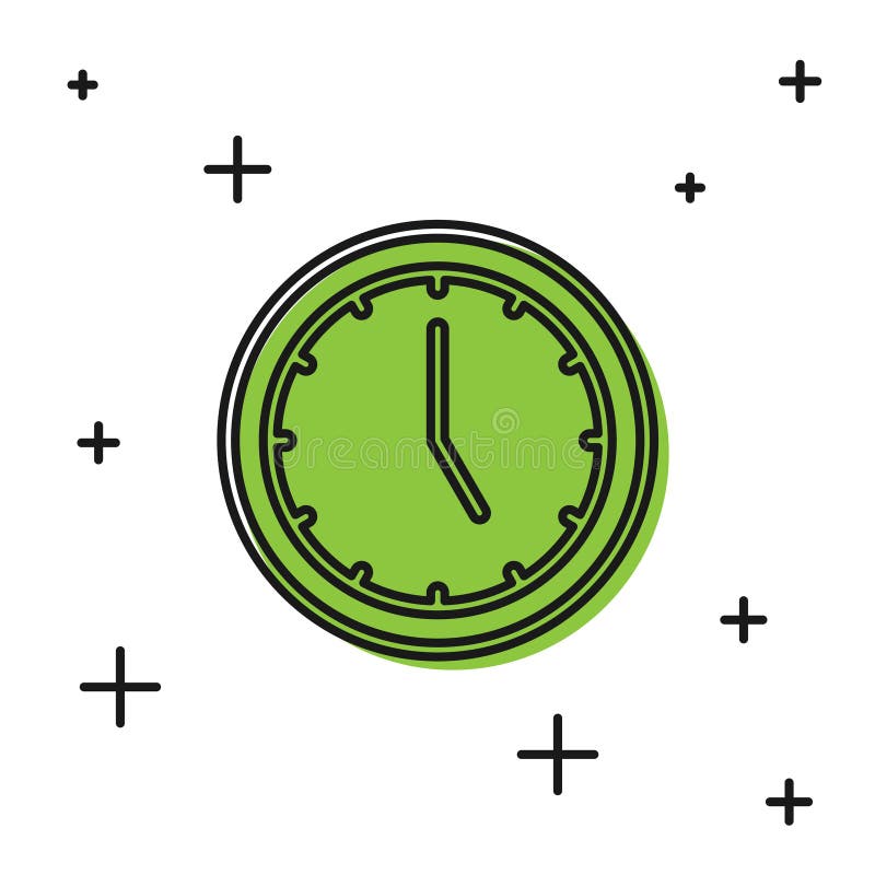 Black Clock Icon Isolated on White Background. Time Symbol Stock Vector ...