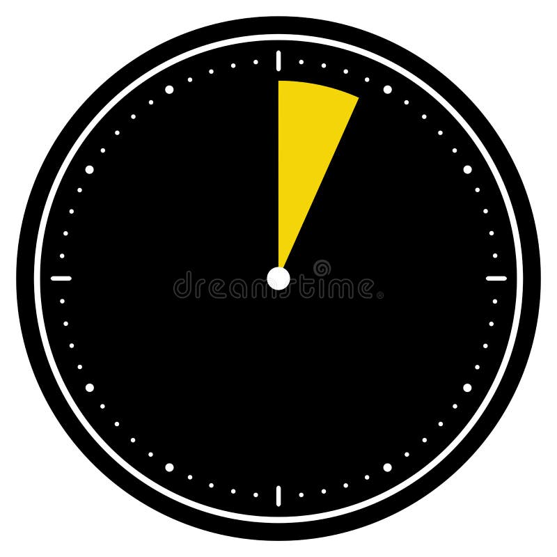 Black Clock Symbol: 4 Seconds or 4 Minutes Stock Illustration ...