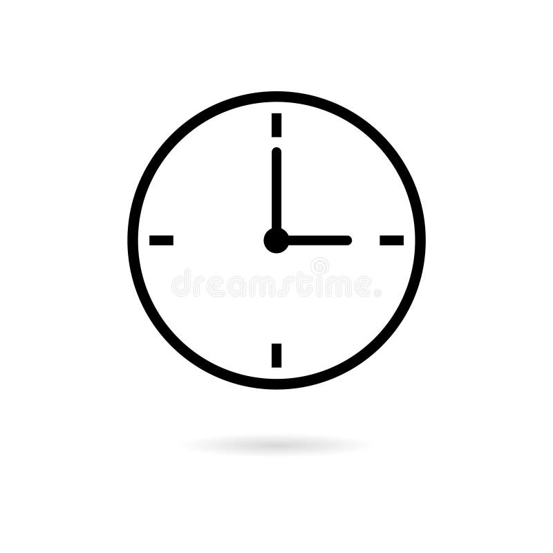 Black Clock at the Wall Icon or Logo Stock Illustration - Illustration ...