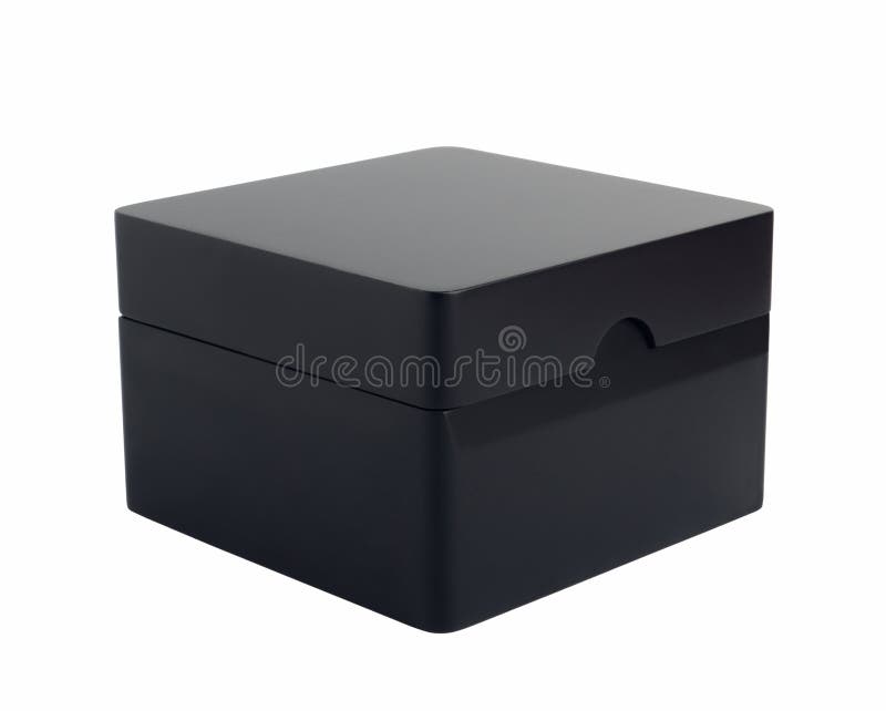 Black Closed Gift Plastic Box Isolated on White Background Stock Photo ...
