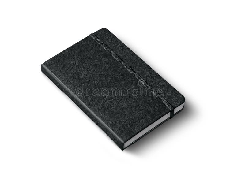 Black Closed Notebook Isolated on White Stock Image - Image of isolated ...