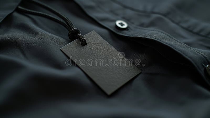 Black Clothing with Blank Price Tag Stock Image - Image of sale, brand ...