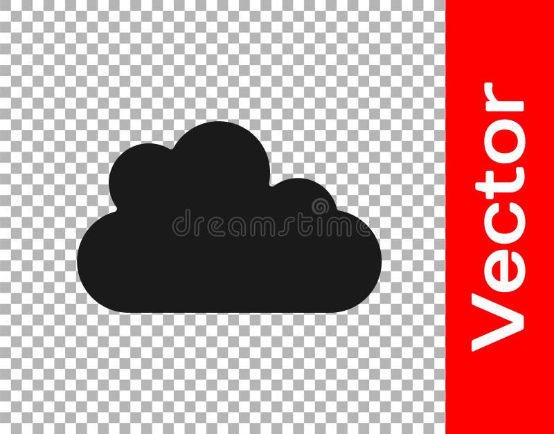 Black Cloud Icon Isolated on Transparent Background. Vector Stock ...