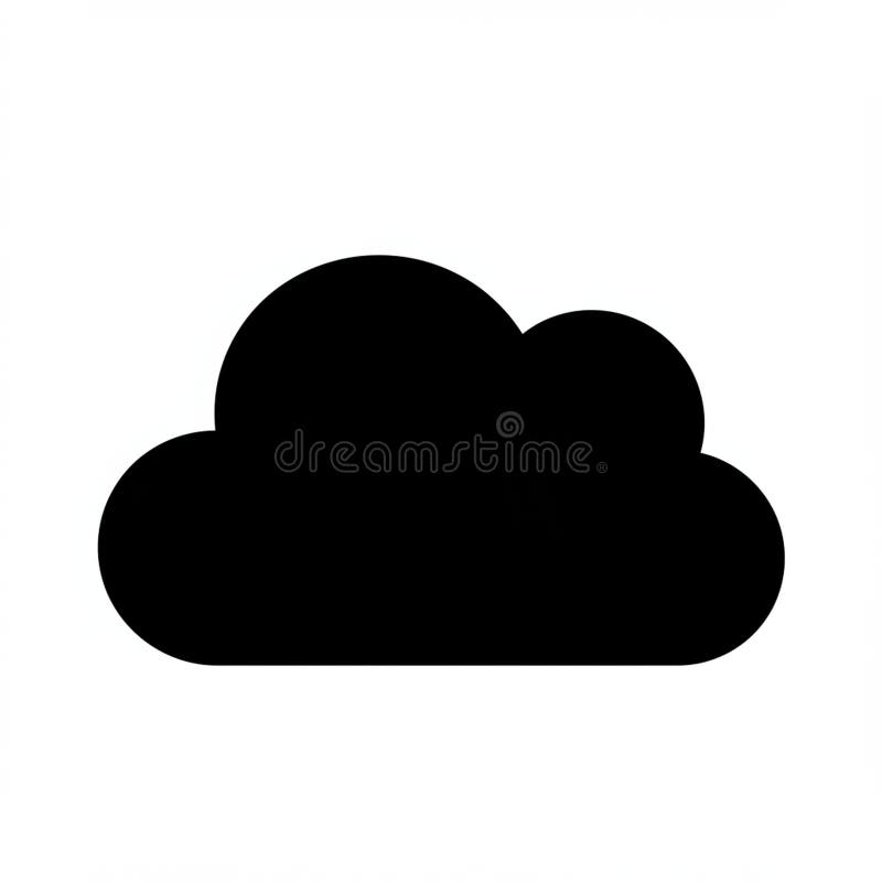 A Black Cloud Icon with a Rounded Shape, Featuring Smooth Curves and ...
