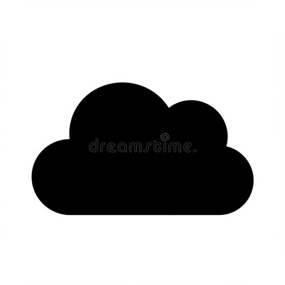 A Black Cloud Icon with a Rounded Shape, Featuring Smooth Curves and ...