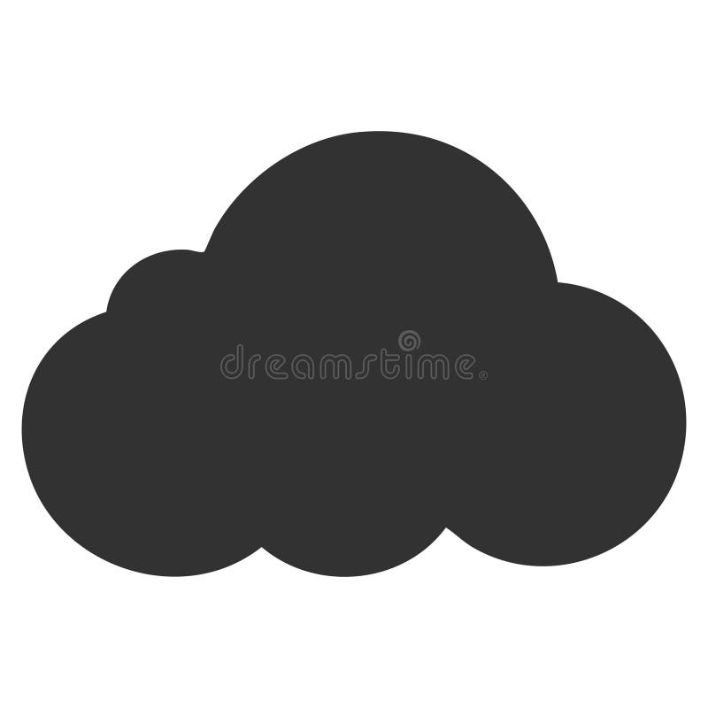Black Cloud Icon Silhouette for Weather and Digital Interface Design ...