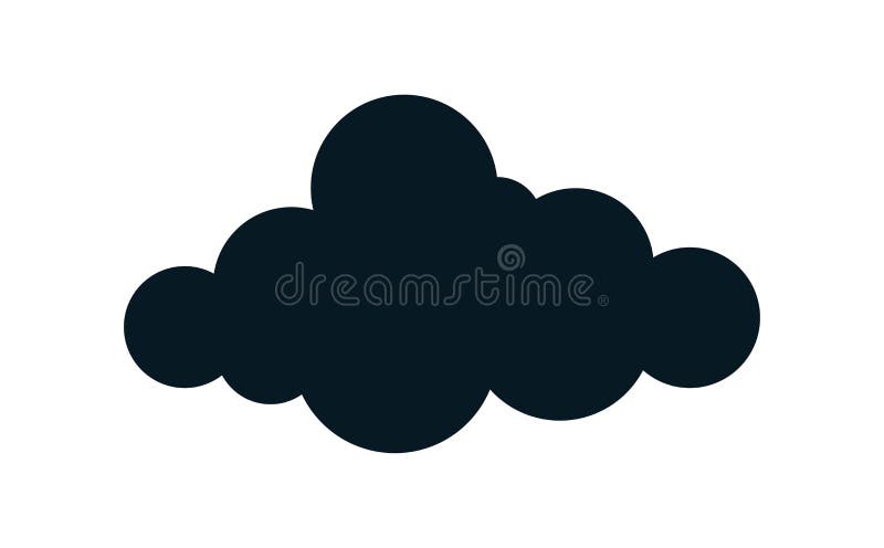Black cloud icon stock vector. Illustration of silhouette - 263483633