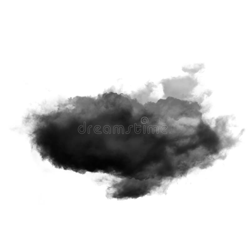 Black Cloud Isolated Over White Background 3D Illustration Stock ...