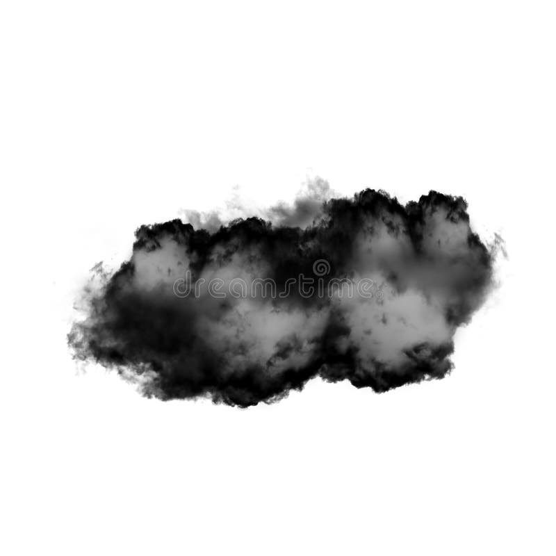 Black Cloud Isolated Over White Background 3D Illustration Stock ...