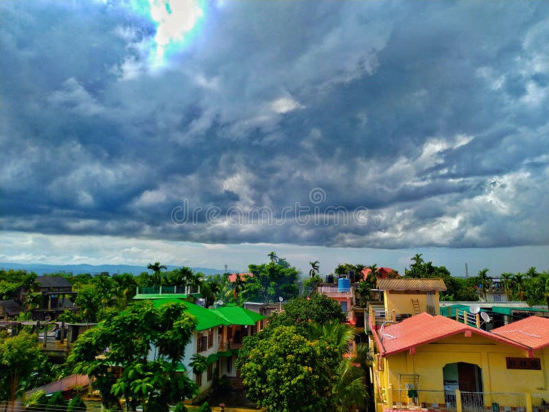 Black Clouds Above the City. Dimapur Nagaland State Stock Image - Image ...